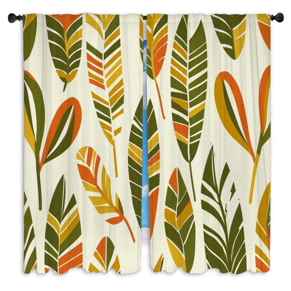 Wildon Home® Leaf Pattern Sheer Window Curtains - 2 Panels_13956 | Wayfair